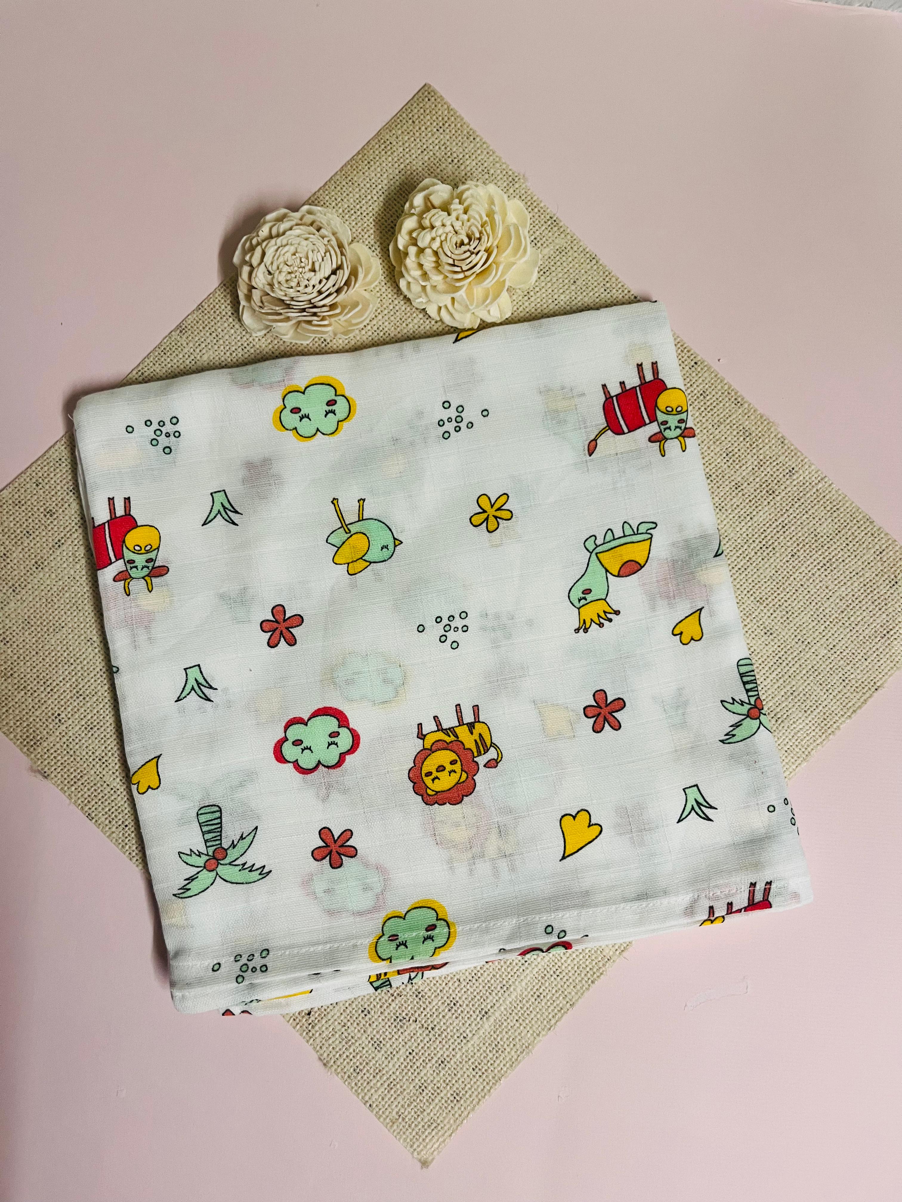 Organic Muslin Cotton Swaddle Wrap – Soft, Breathable Baby Blanket for ...