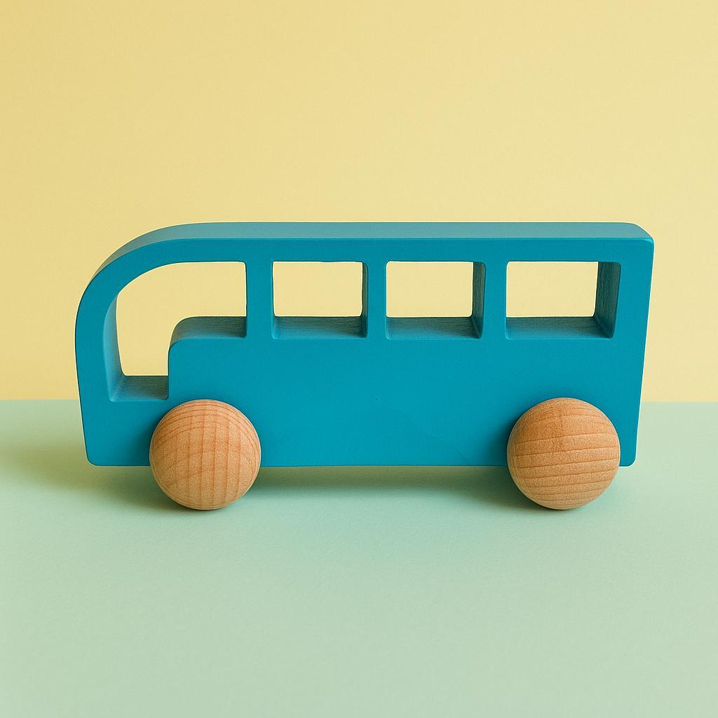 Wooden Push Toy Bus for Babies | Safe, Handcrafted, & Fun Developmental Toy