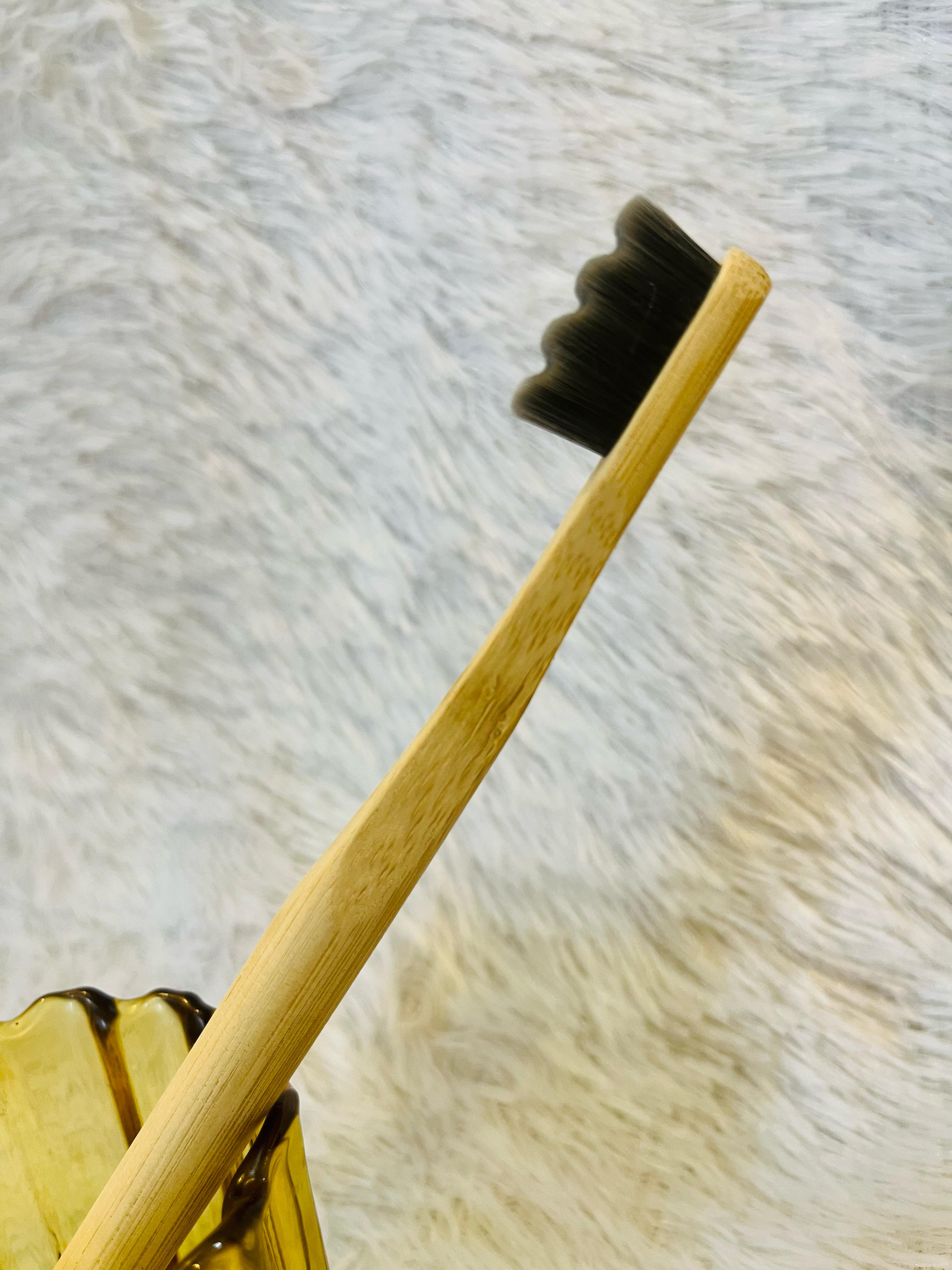 Bamboo Nano Ultrafine Toothbrush - Zigzag Activated Charcoal & White ...